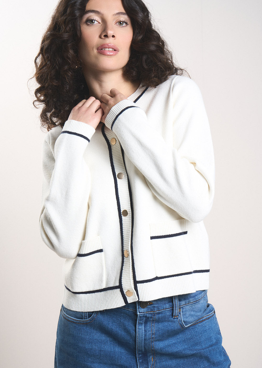 Two-tone waistcoat with contrasting finishes – Sud Express